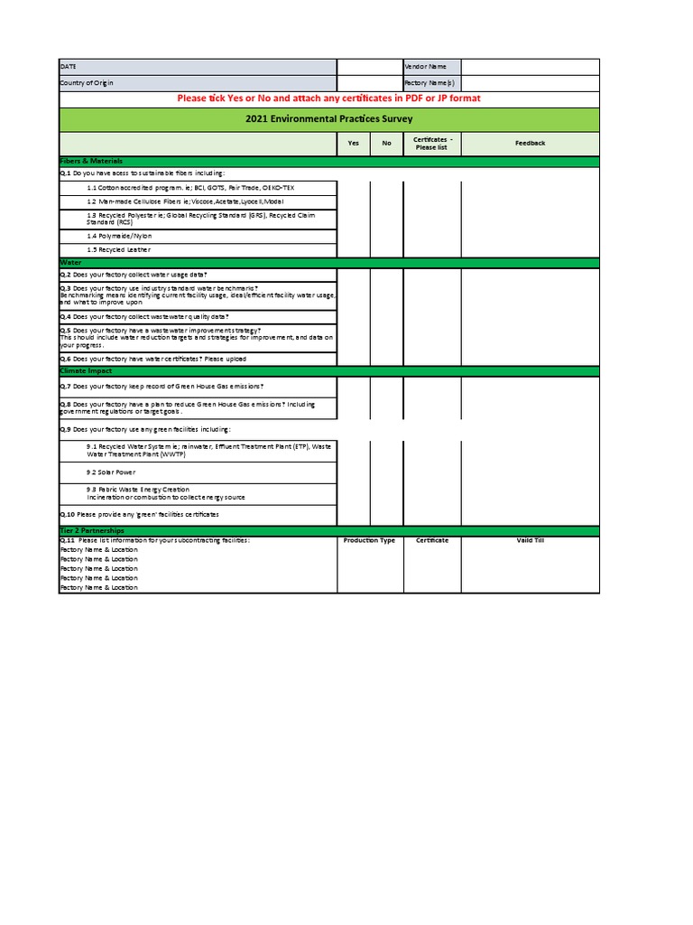 2021 Environmental Practices Survey | PDF
