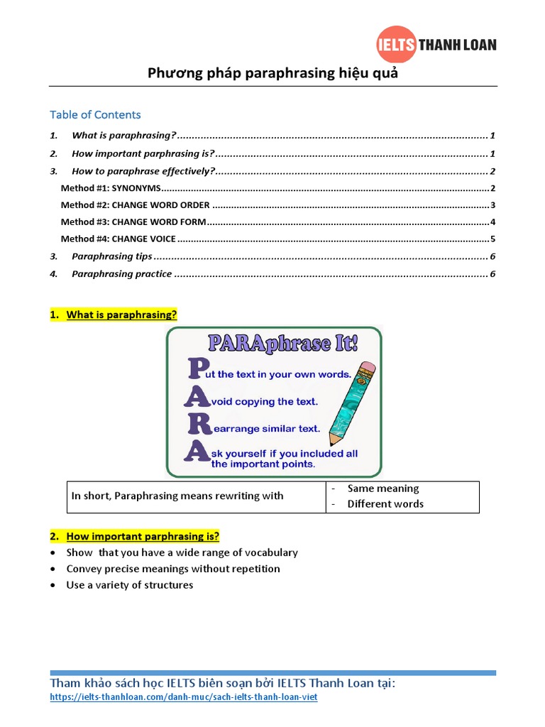 Effective Paraphrasing Techniques | PDF | Adverb | Morphology