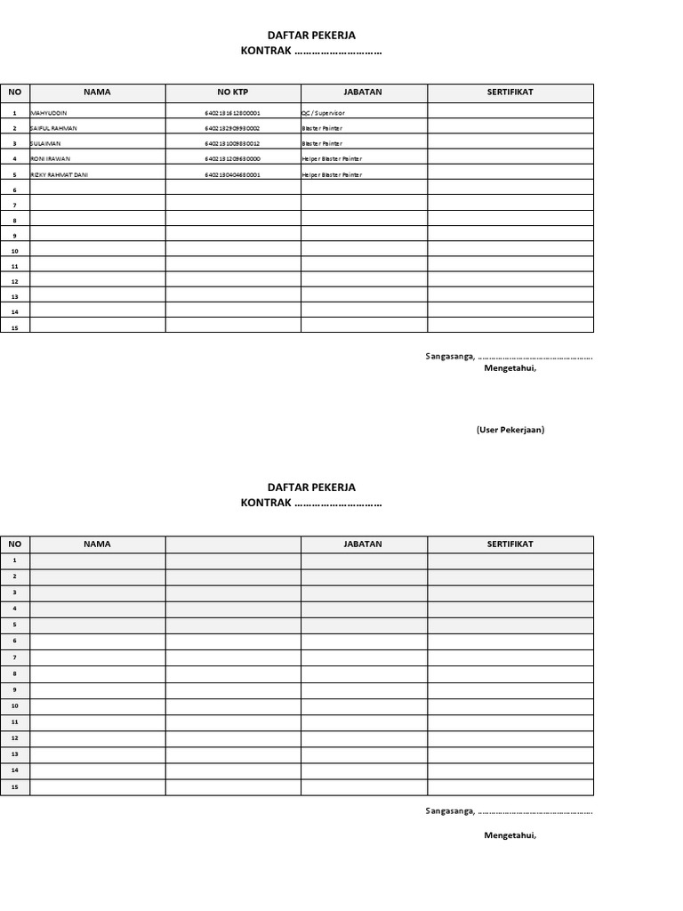 Formulir Pengajuan BHL Elnusa - BKN | PDF