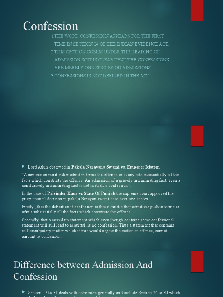 Analysis of the Legal Framework and Types of Confessions in India | PDF ...