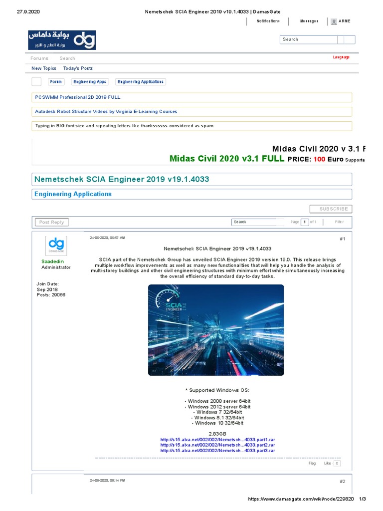 Nemetschek SCIA Engineer 2019 v19.1.4033 - DamasGate | PDF | Internet ...