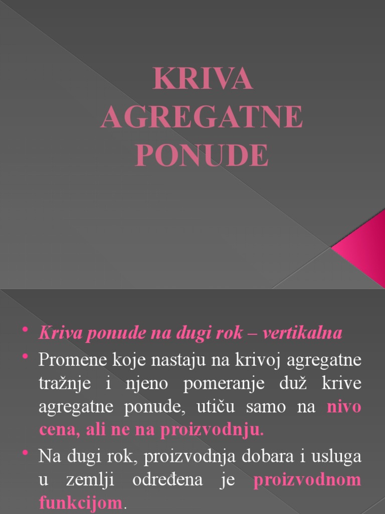 Kriva Agregatne Ponude | PDF