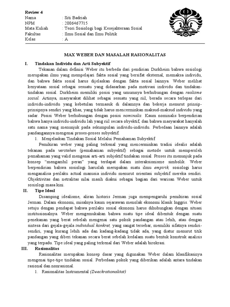 Teori Sosiologi Max Weber Pdf