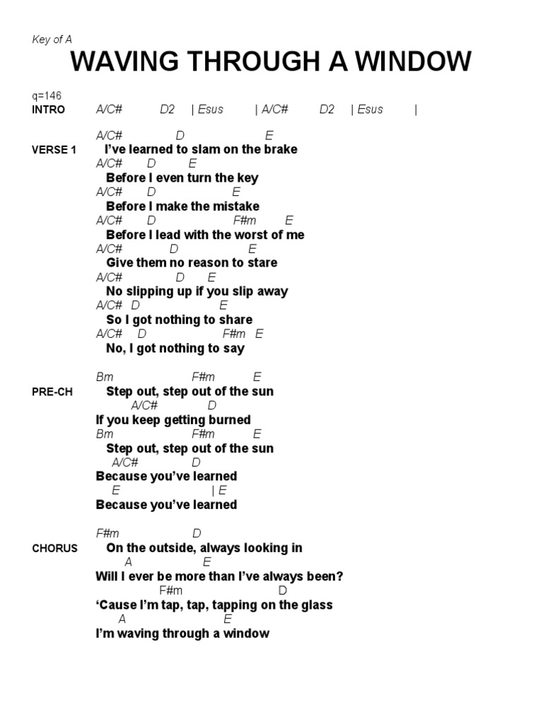 Waving Through A Window Chords (A) | PDF | Song Structure