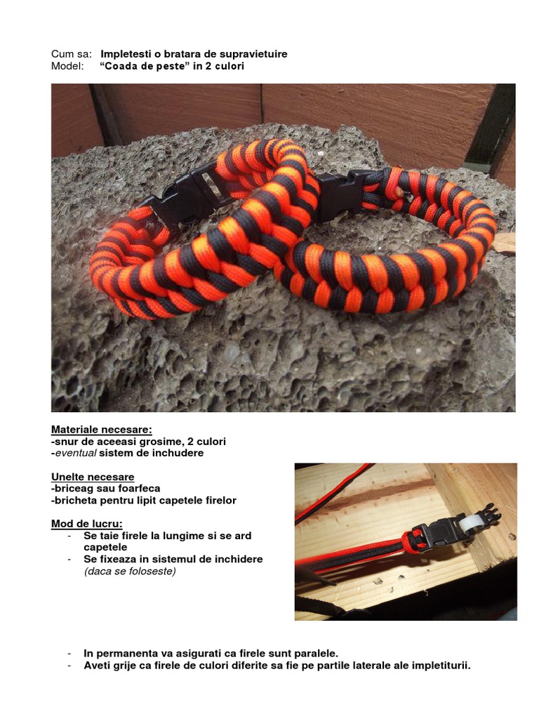 Cum Sa - Impletesti Bratara "Coada de Peste" (2 Culori) | PDF
