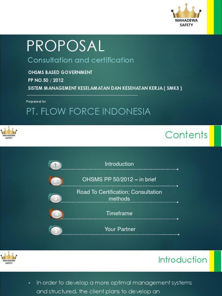 Proposal SMK3 - PT FLOW FORCE INDONESIA | PDF | Internal Audit | Audit