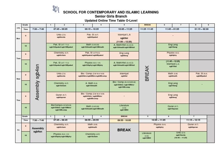 Online Timetable Starting 17th May 2021 O-Level | PDF | Science ...