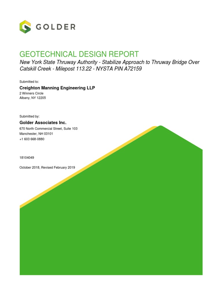 Geotechnical Design Report | Download Free PDF | Geotechnical ...