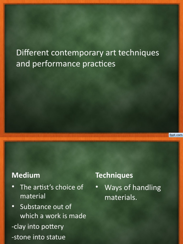 Contemporary Art Techniques Overview | PDF | Paintings | Virtual Reality