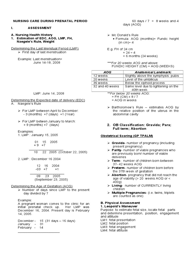 For 20 Weeks AOG and Above | PDF | Fetus | Pregnancy
