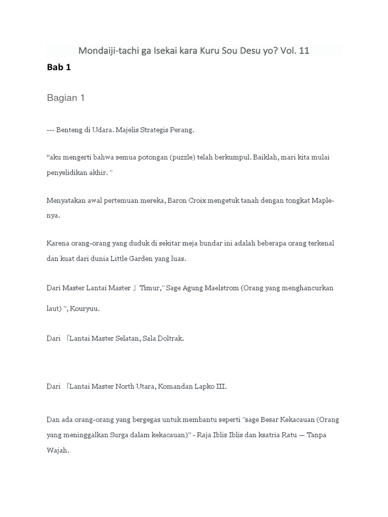 Mondaiji-Tachi Ga Isekai Kara Kuru Sou Desu Yo - Vol 11 | PDF | Dewasa Muda