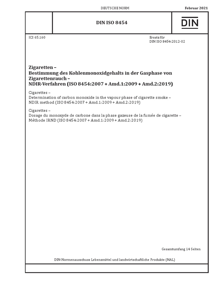 Din Iso 8454 2021-02 | PDF