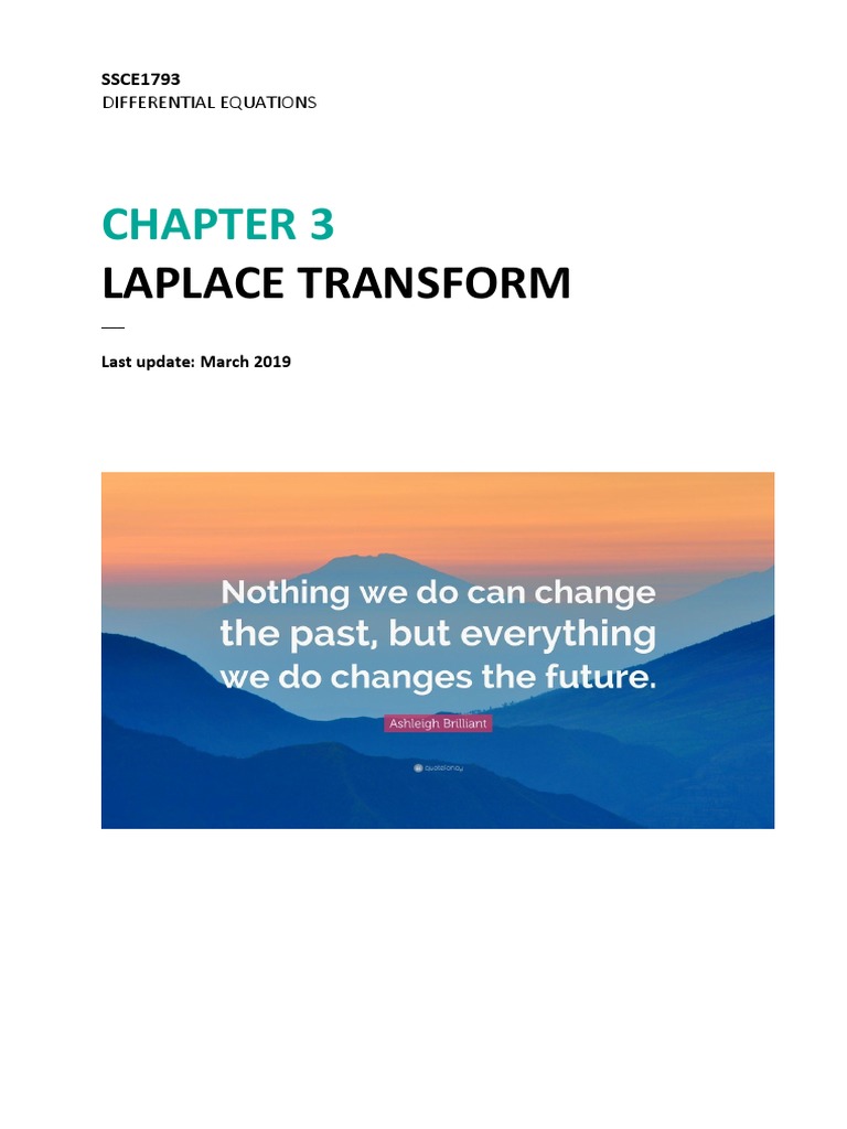 Laplace Transform: Differential Equations | PDF | Laplace Transform | Mathematical Relations
