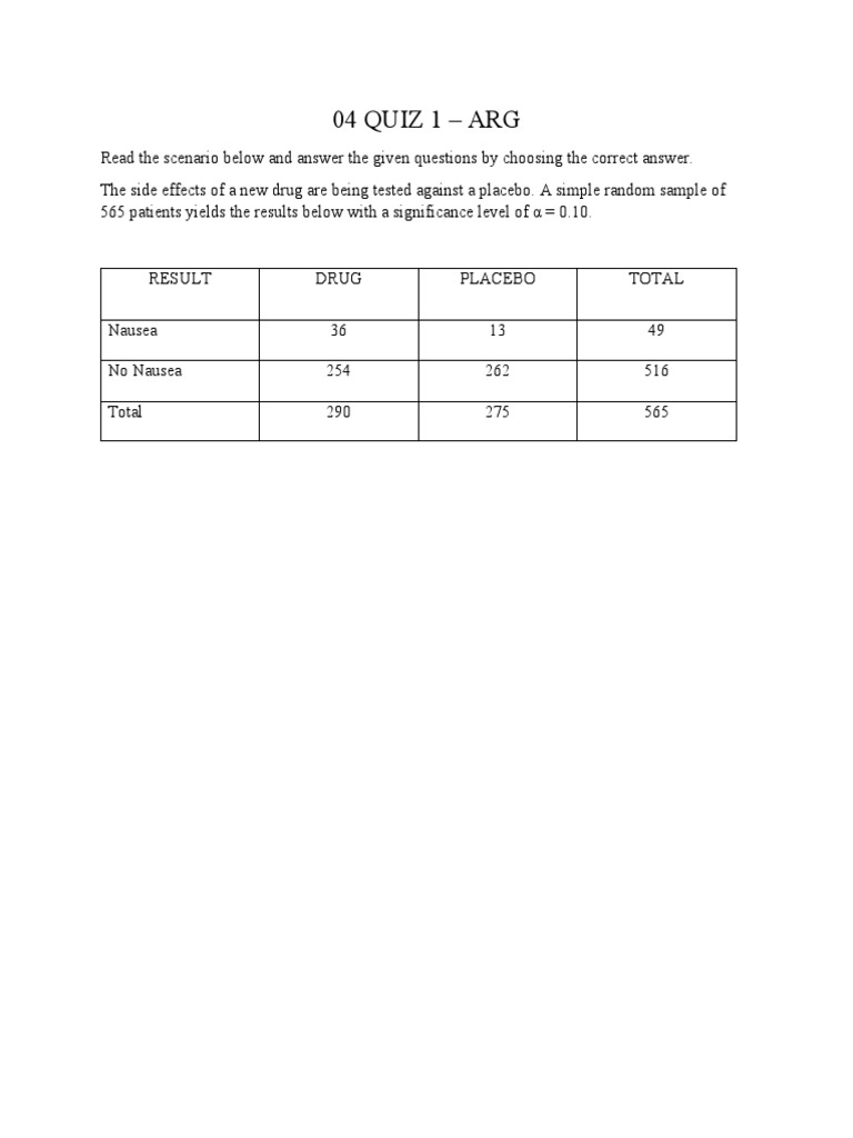 04 Quiz 1 - Arg | PDF