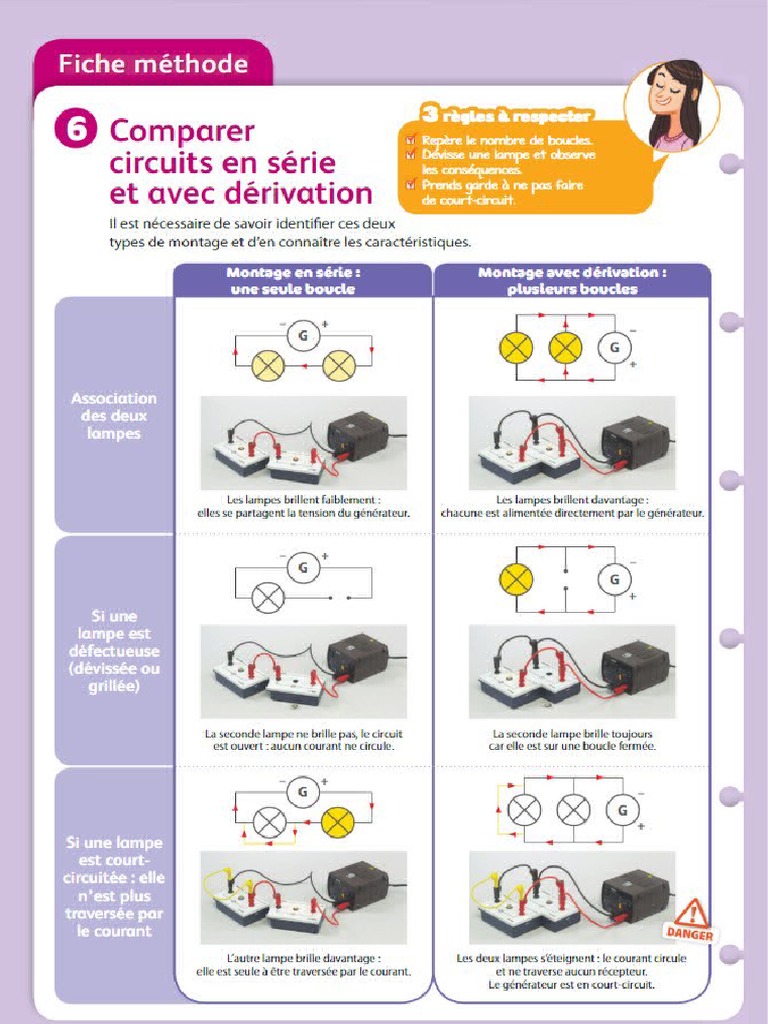 Fiche Méthode COMPARER CIRCUITS EN SERIE ET EN DERIVATION | PDF
