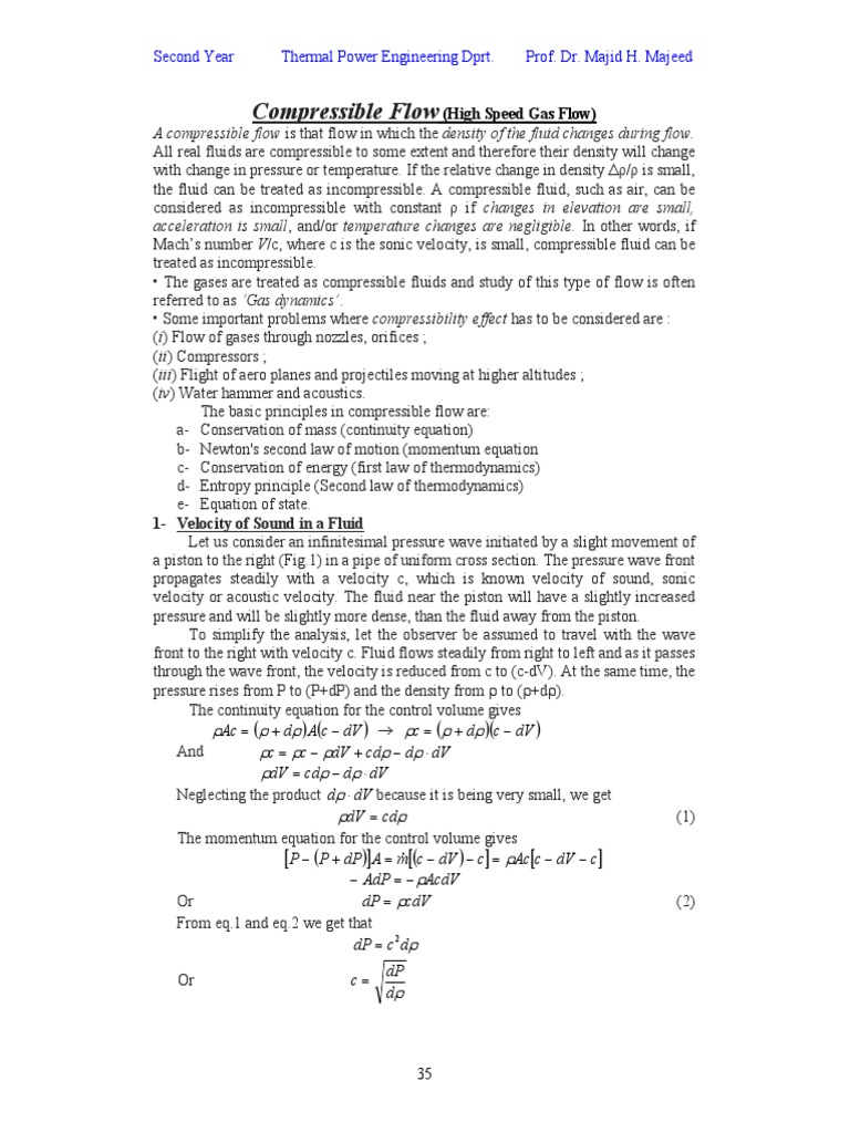 Compressible Flow1 | PDF | Compressible Flow | Mach Number