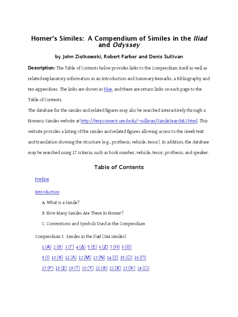 Homeric Similes in the Iliad and Odyssey | PDF | Metaphor | Iliad