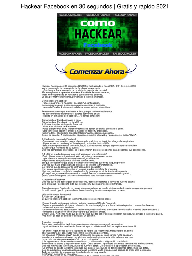 Programa para HackearFb Gratis APK | PDF | Facebook | Contraseña