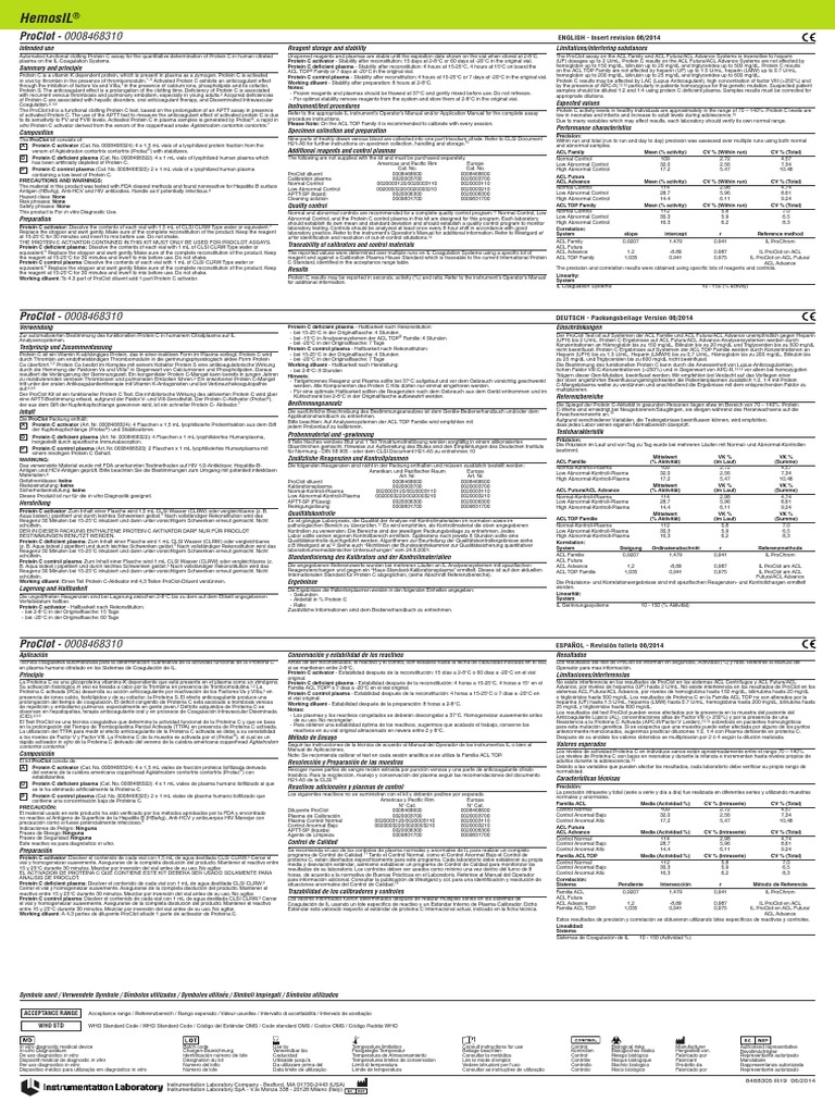 Pro Clot PC | PDF | Coagulation | Biomolecules