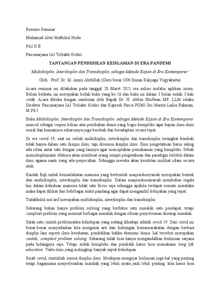 Resume Seminar | PDF | Karier & Perkembangan | Ilmu Sosial