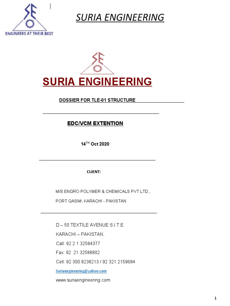 Suria Engineering Dossier for TLE-01 Structure | PDF | Welding ...