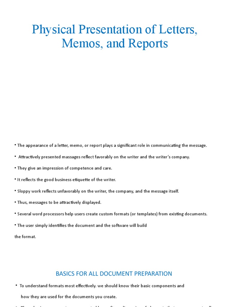 Module 2 - Physical Presentation of Reports Letters | PDF | Page Layout | Typefaces