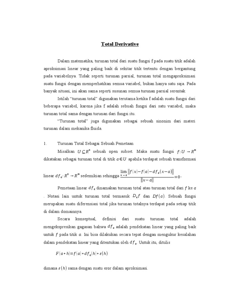 Total Derivative | PDF
