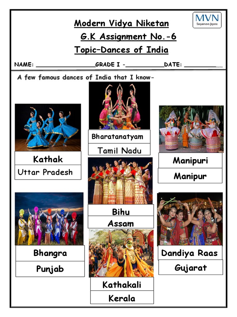 Dances Worksheet