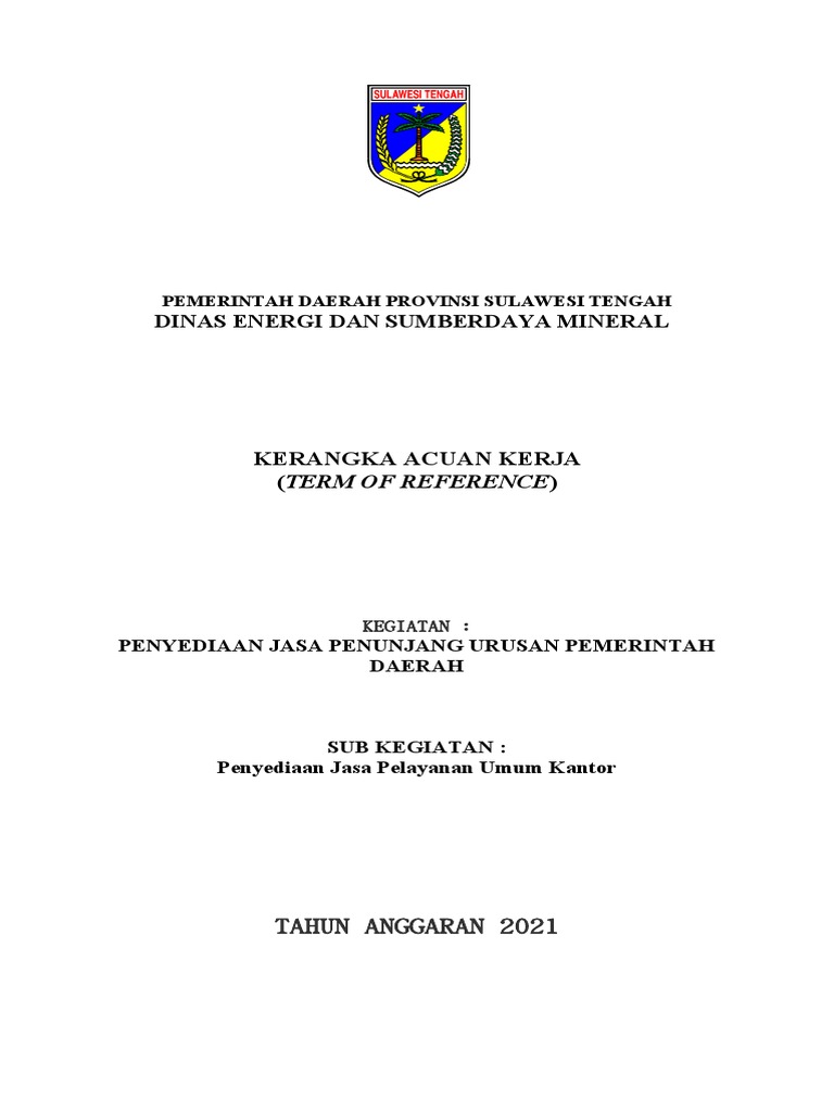 KAK Penyediaan Jasa Pelayanan Umum Kantor | PDF | Pengelolaan Keuangan & Uang