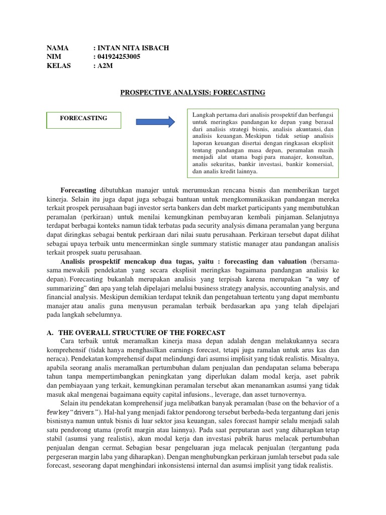 Analisis Prospektif: Peramalan Keuangan | PDF