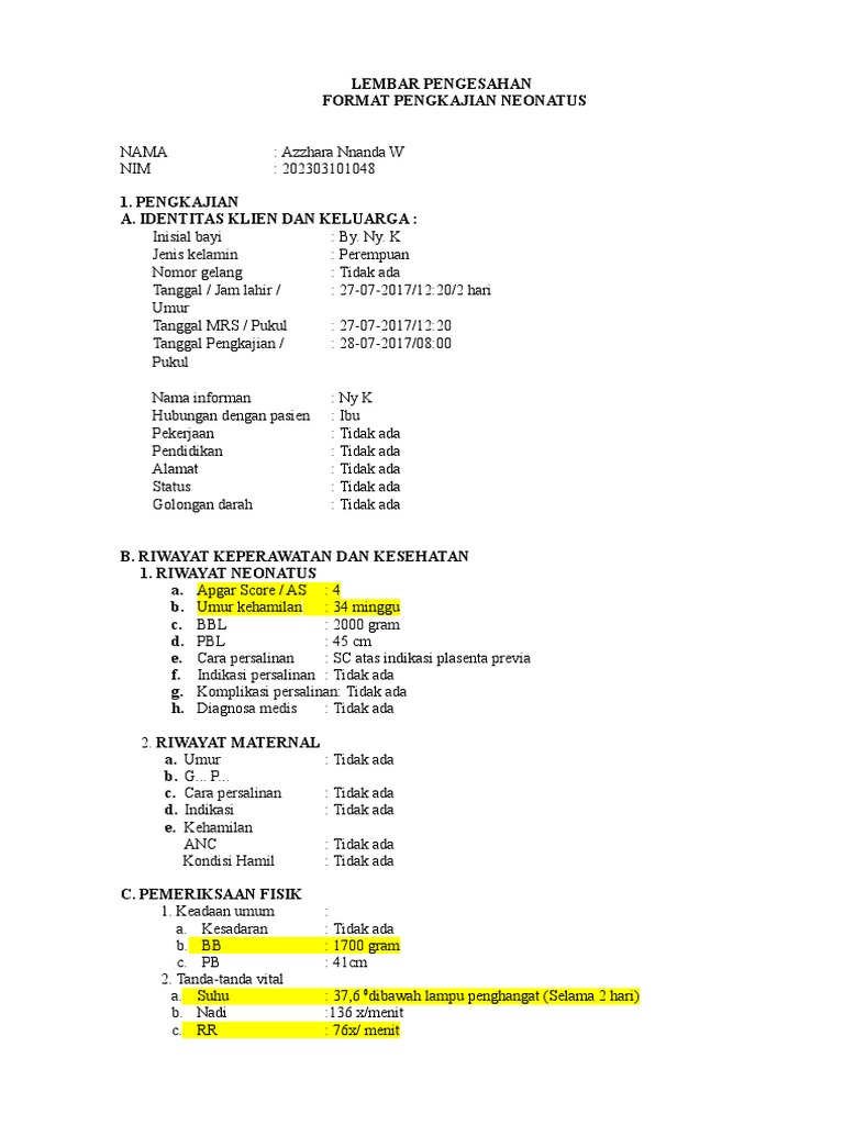 Asuhan Keperawatan Neonatus Aterm Dhita | PDF