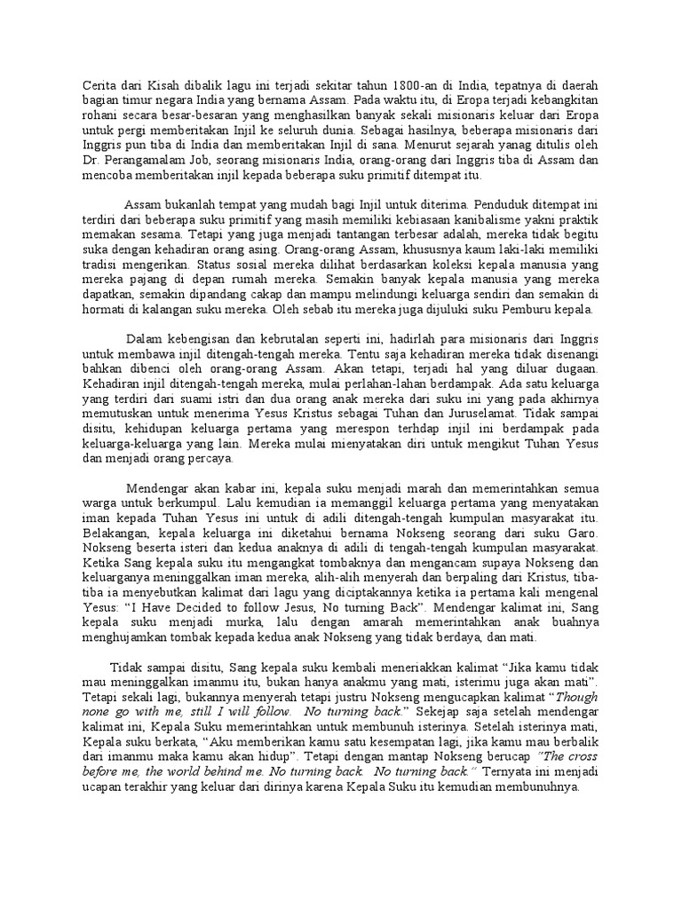 Kisah Nokseng dan Lagu I Have Decided | PDF