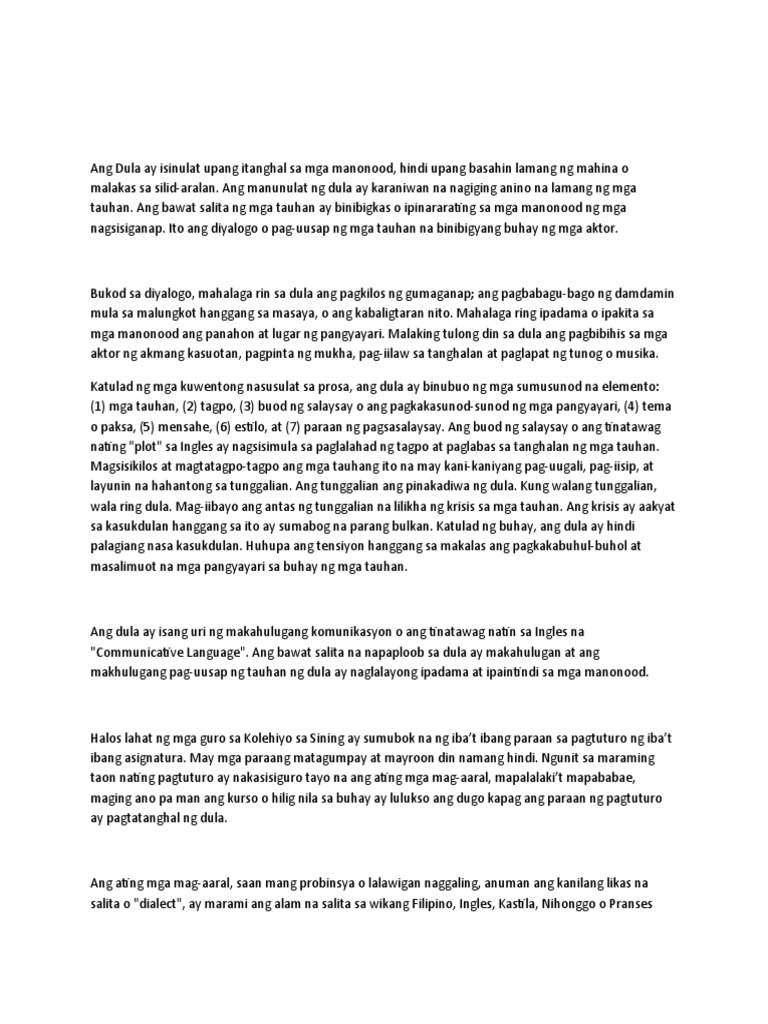 Ang Dula | PDF