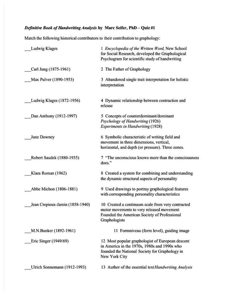 Definitive Book of Handwriting Analysis by Marc Seifer PHD | PDF ...