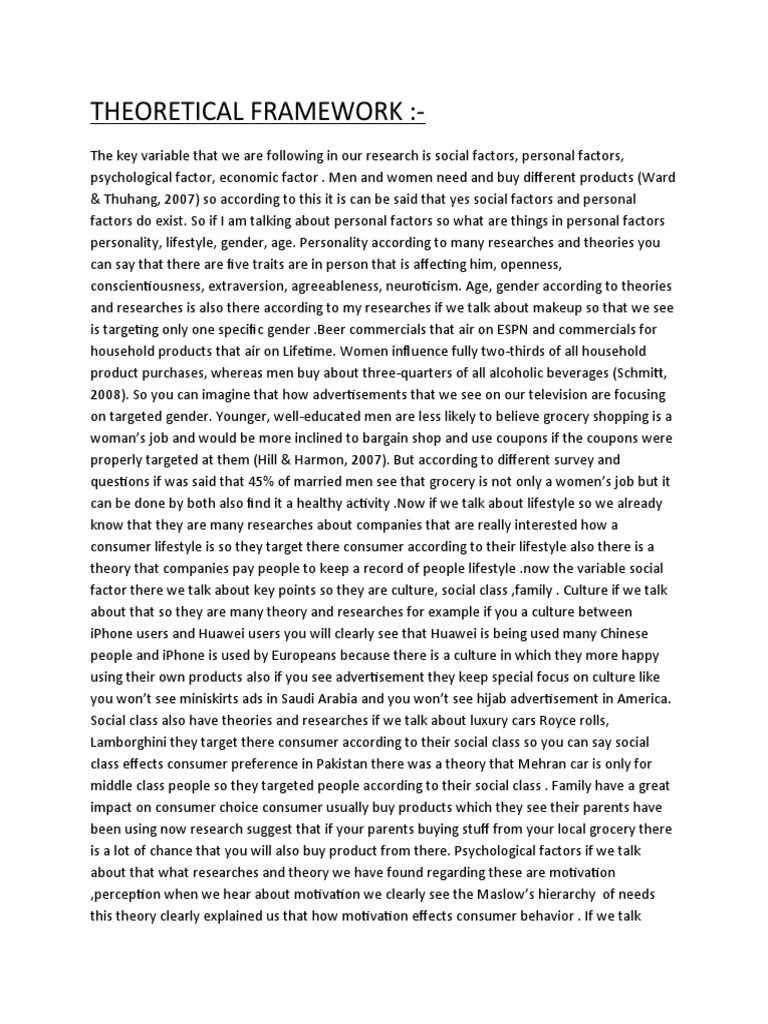 Theoretical Framework | PDF | Consumer Behaviour | Motivation