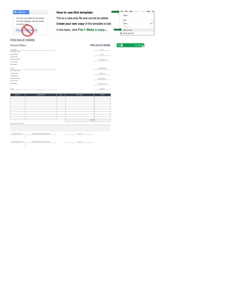 IC Google Purchase Order With Price List Template | PDF | Computing ...