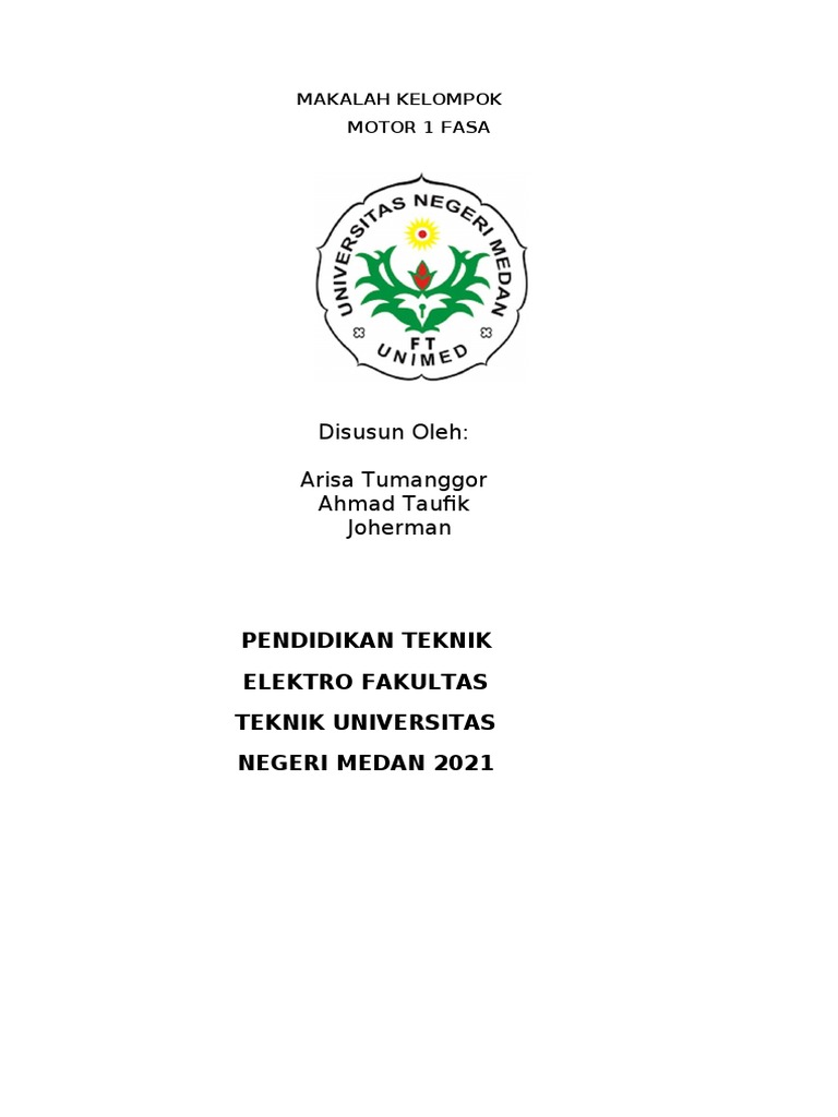 Makalah Kelompok Motor 1 Fasa | PDF Makalah Kelompok Motor 1 Fasa | PDF