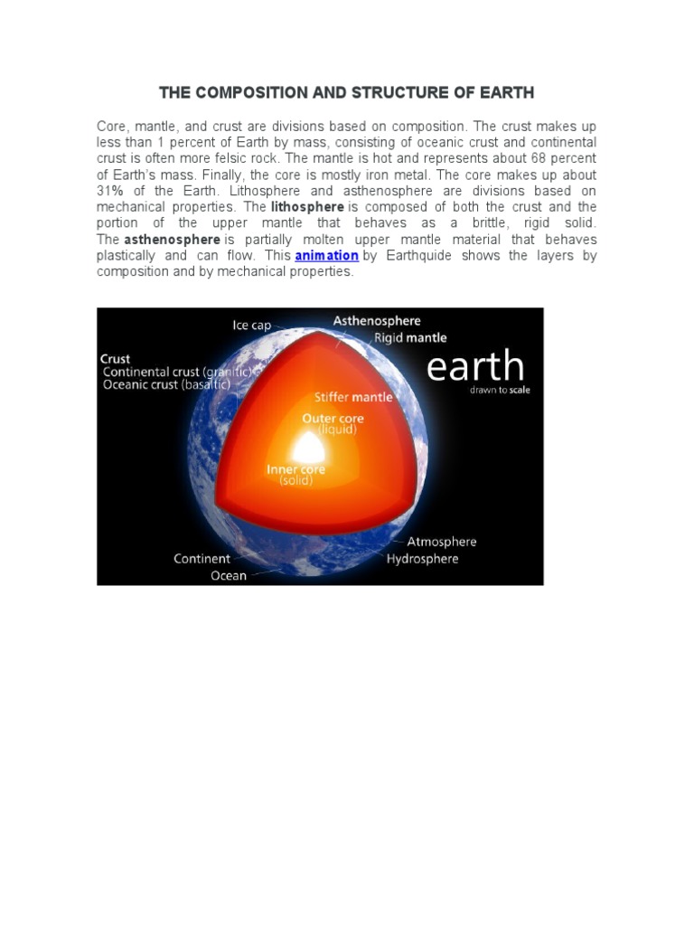 The Composition and Structure of Earth | PDF | Planetary Core | Igneous ...