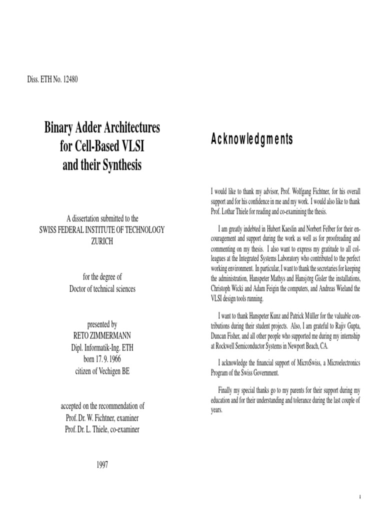 Vlsi Adders | PDF | Logic Synthesis | Arithmetic