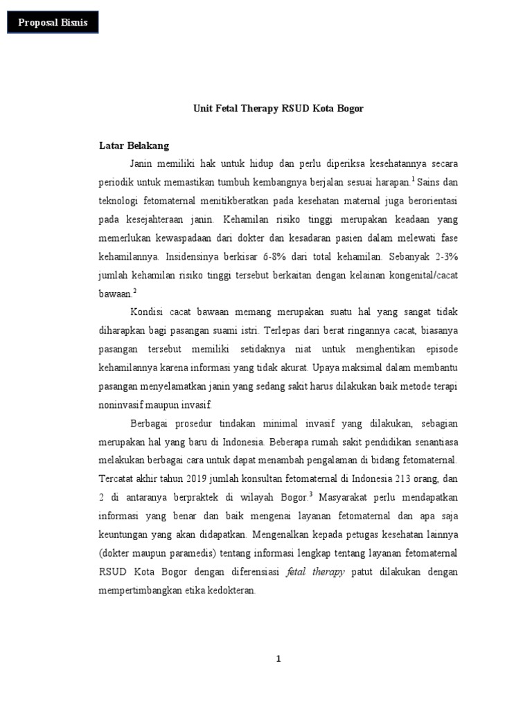 Ulasan Unit Fetal Therapy Bogor | PDF