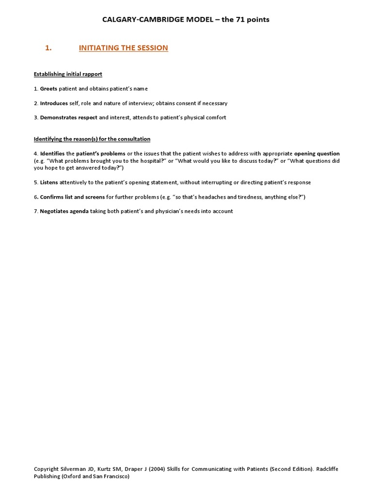 01d Calgary Cambridge - 71 Point Guide | PDF | Nonverbal Communication ...