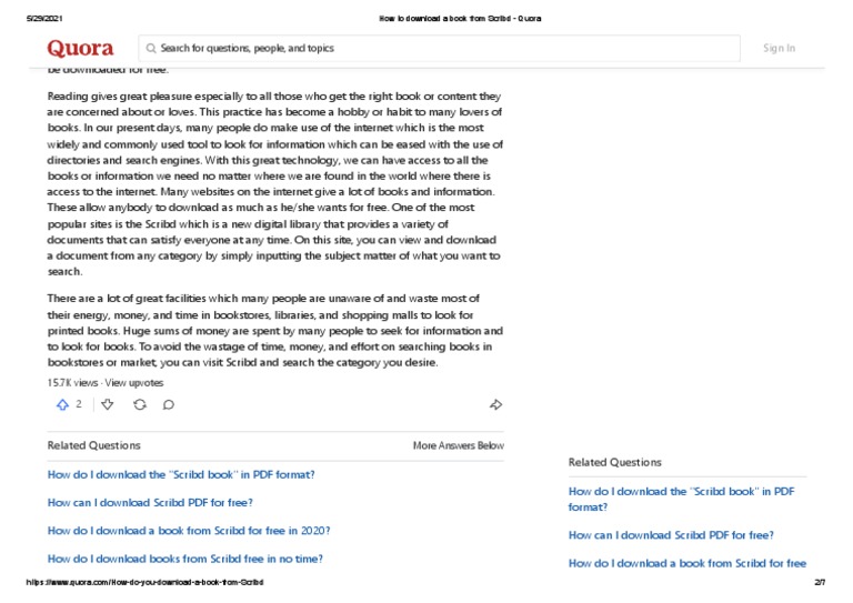 Search For Questions, People, and Topics: Sign in | Download Free PDF | Scribd | Books