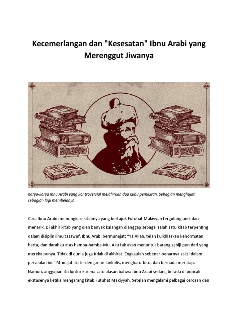 Kecemerlangan Dan Kesesatan Ibnu Arabi Yang Merenggut Jiwanya | PDF