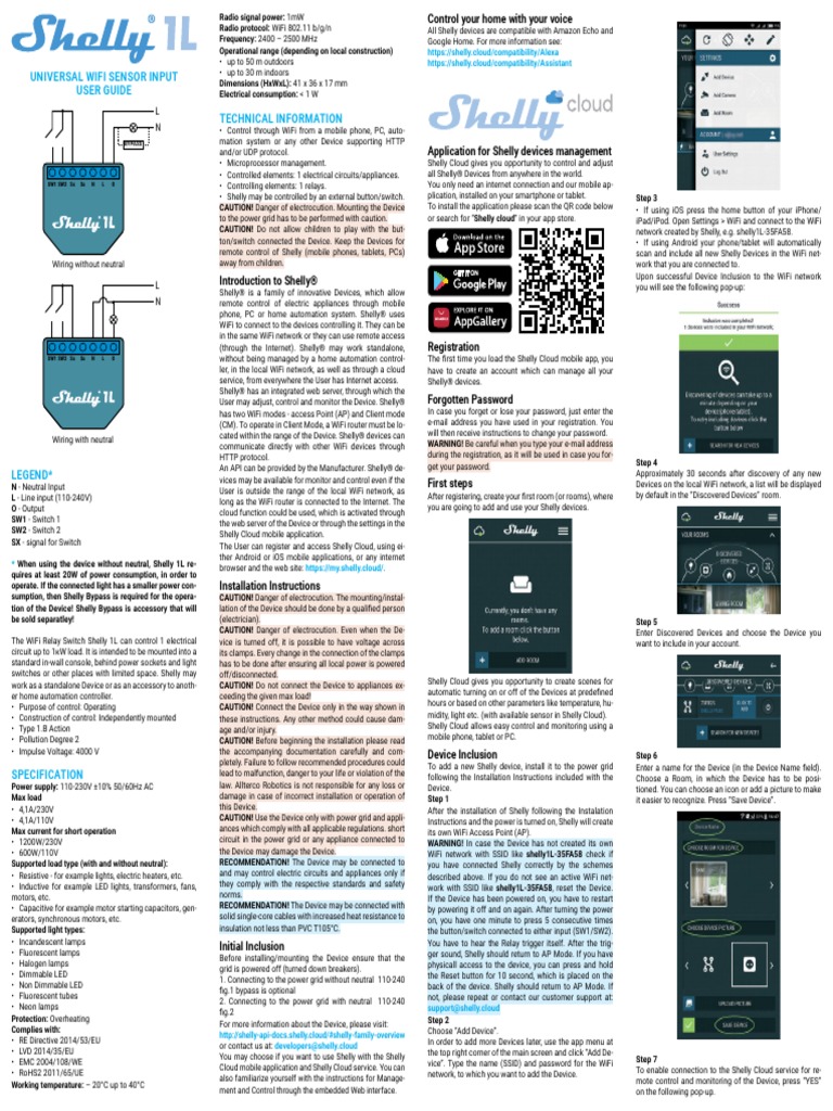 Universal Wifi Sensor Input User Guide Technical Information | PDF | Wi Fi | Ios