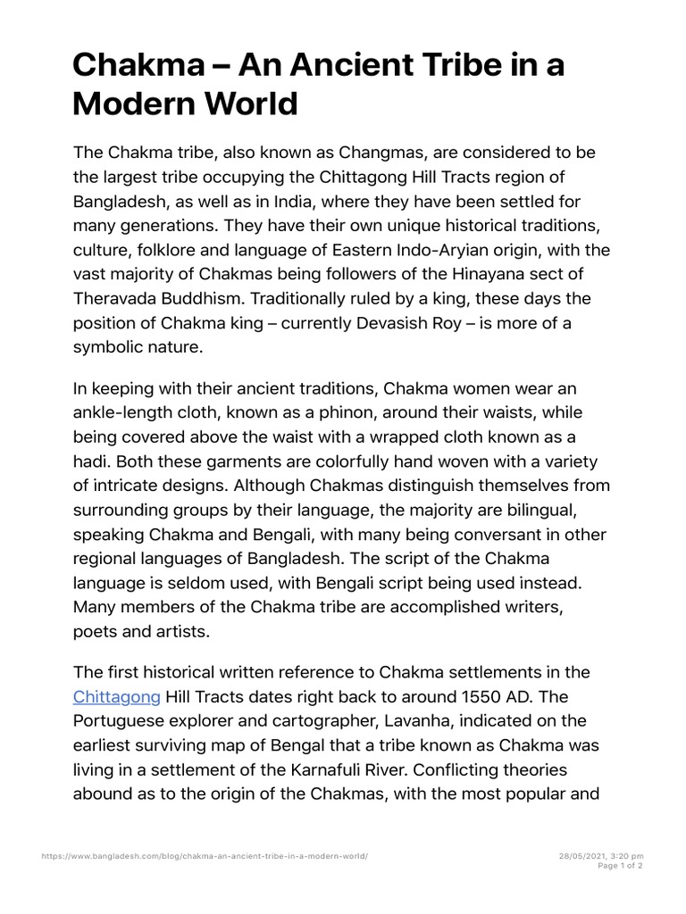 Chakma Tribe: History and Culture | PDF | Bangladesh | South Asia