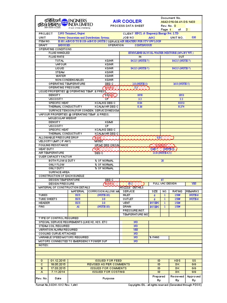 Data Sheet - 1 Att - 1-1 - Process DS For E-301 To 328ABCD Air Heaters ...