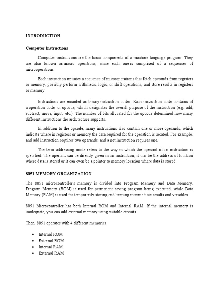 8051 Memory Organization | PDF | Read Only Memory | Computer Programming