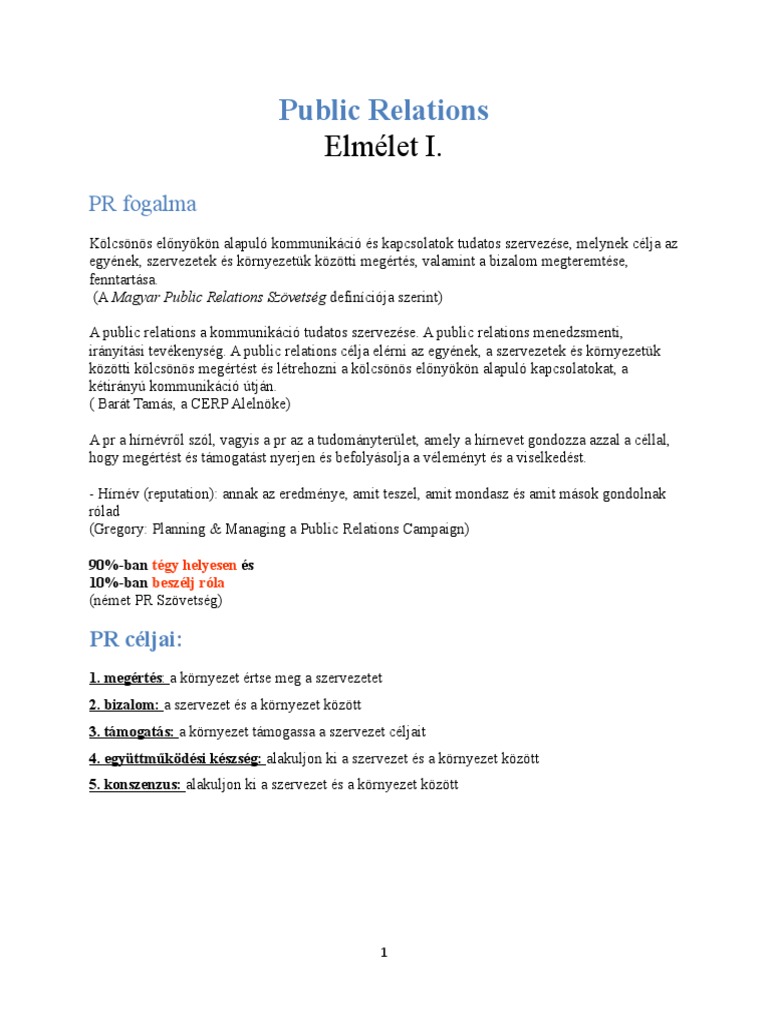 Public Relations | PDF