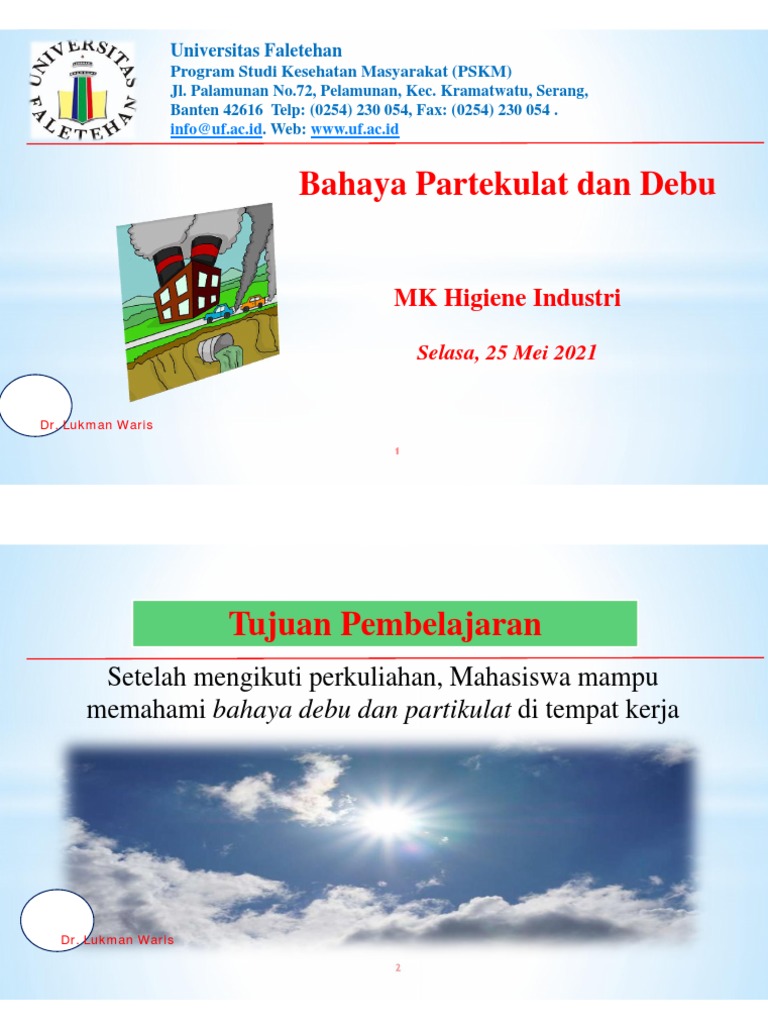 Partikulat&debu | PDF | Kesehatan Holistik | Sains & Matematika