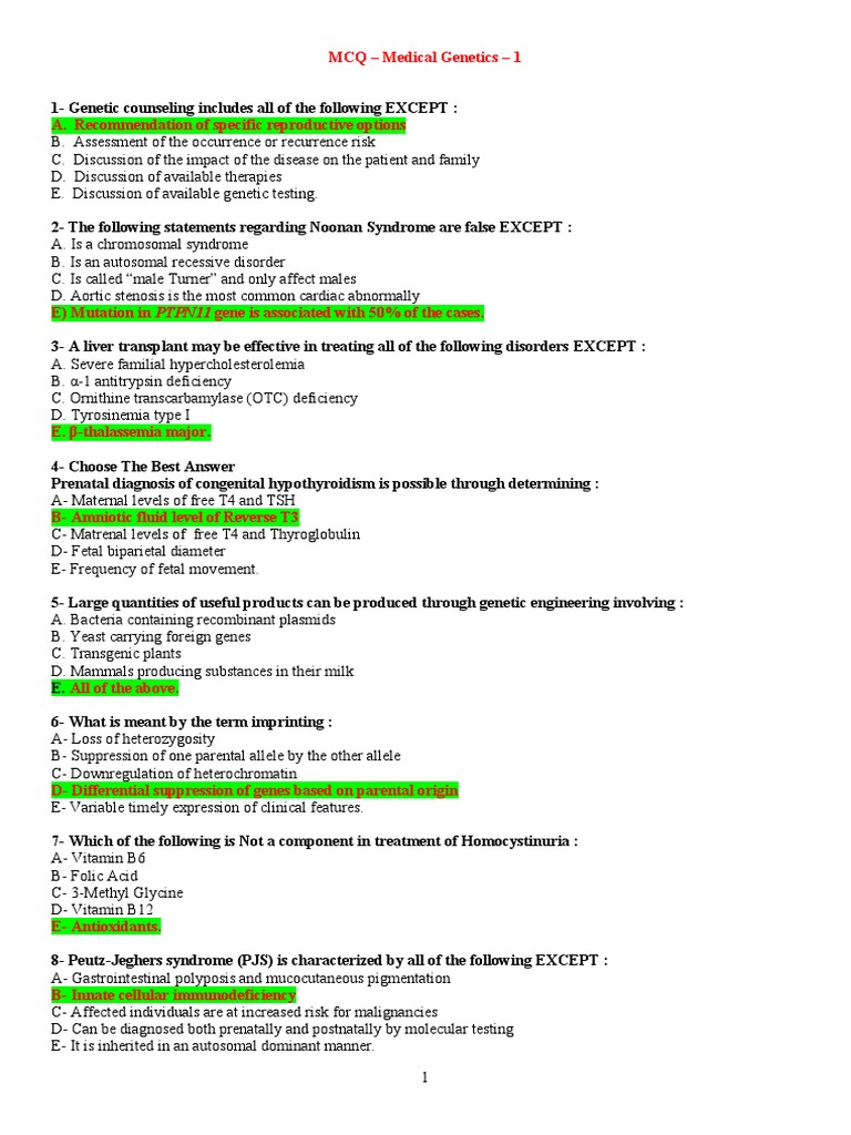 MCQ - 1 (1) - 1 | PDF | Gene | Biochemistry